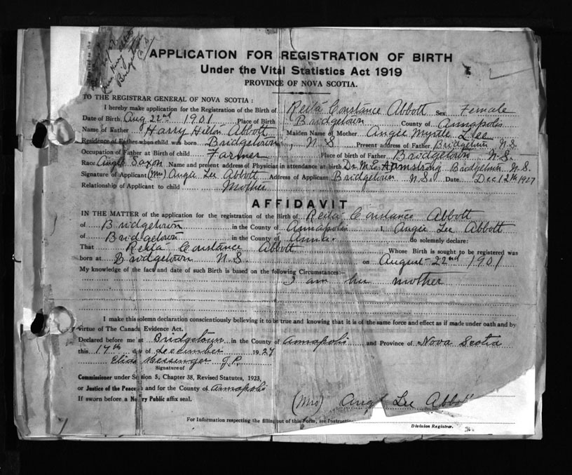 Nova Scotia Archives - Nova Scotia Births, Marriages, and Deaths