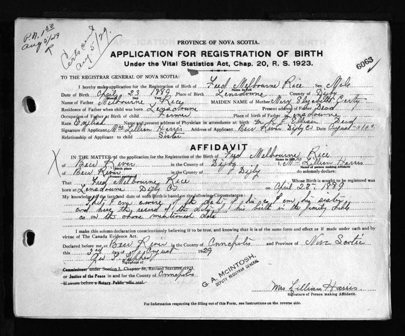 Nova Scotia Archives - Nova Scotia Births, Marriages, and Deaths