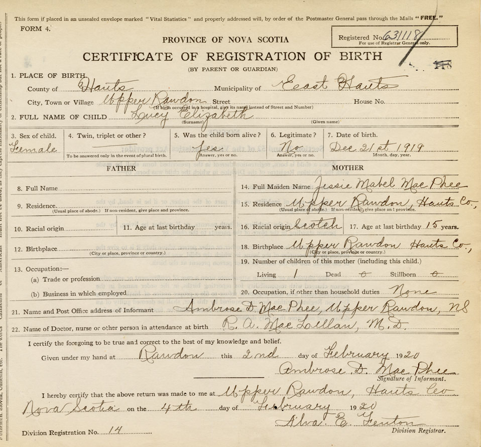 Nova Scotia Archives - Nova Scotia Births, Marriages, and Deaths