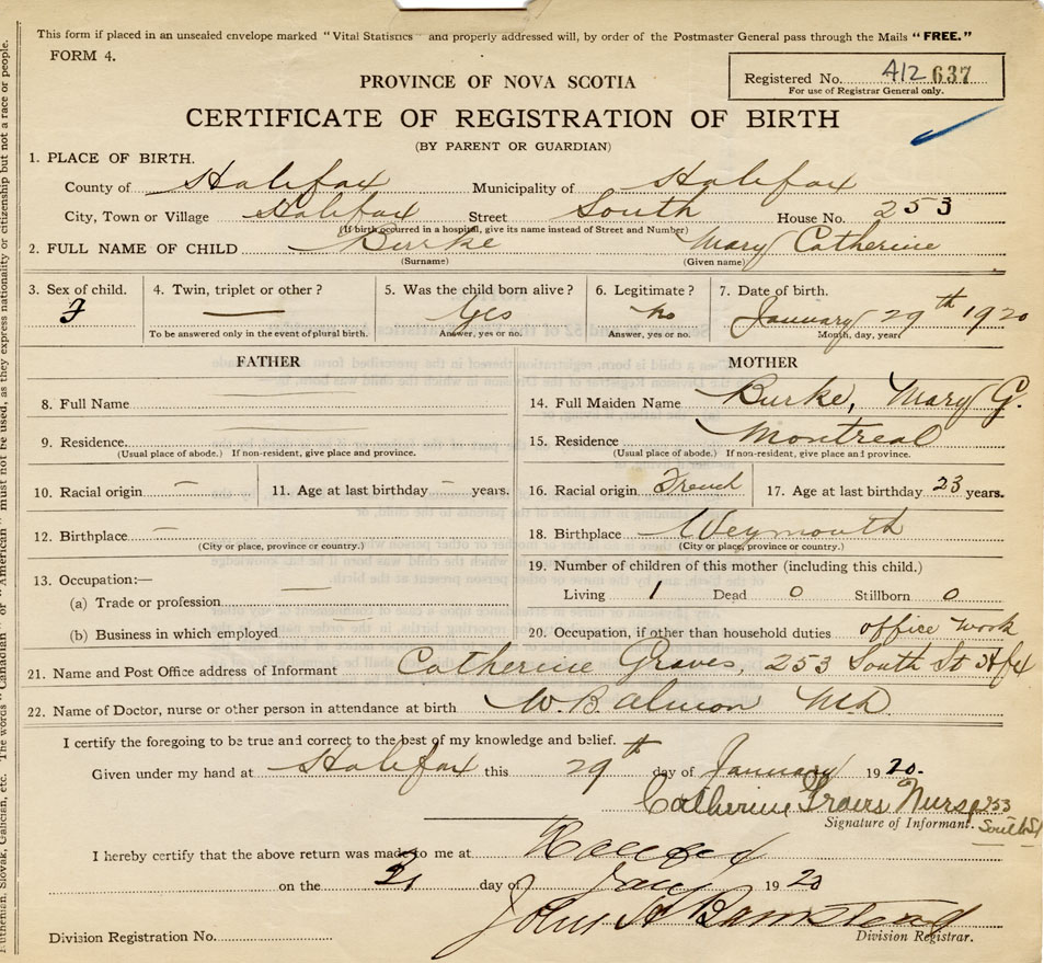 Nova Scotia Archives - Nova Scotia Births, Marriages, and Deaths
