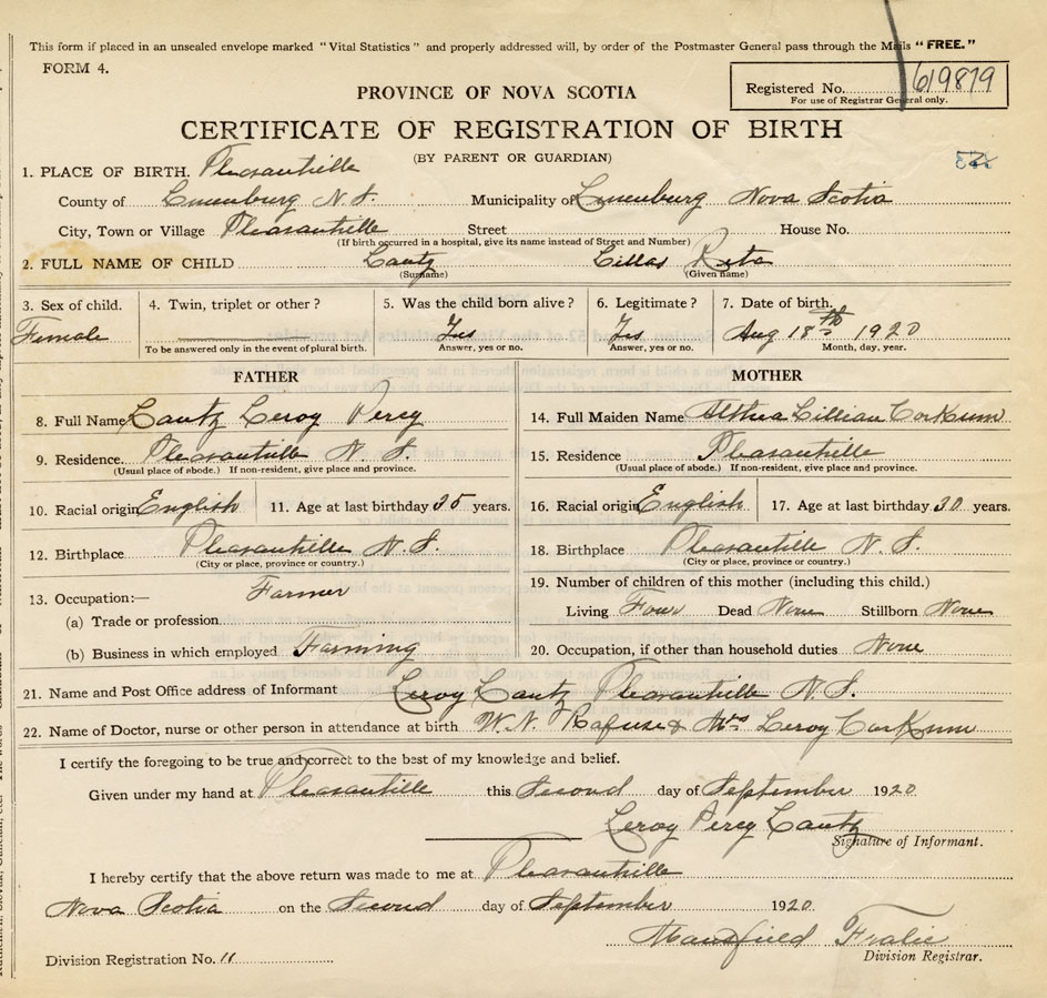 Nova Scotia Archives - Nova Scotia Births, Marriages, and Deaths