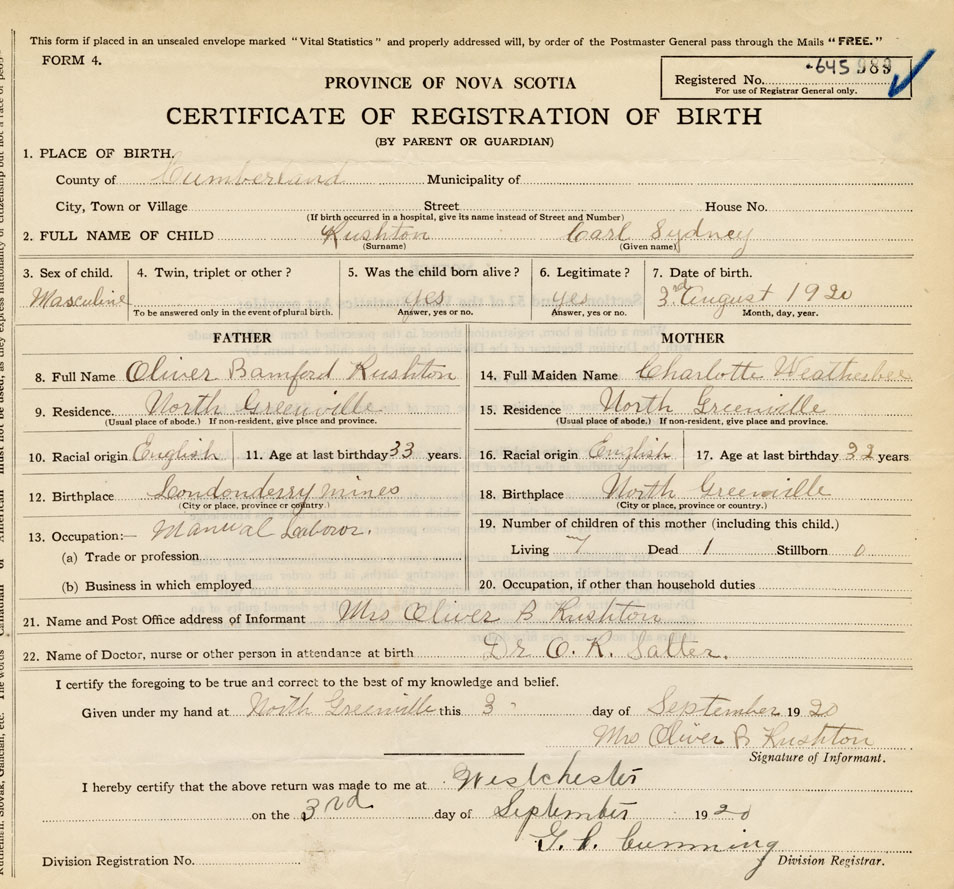 Nova Scotia Archives - Nova Scotia Births, Marriages, and Deaths