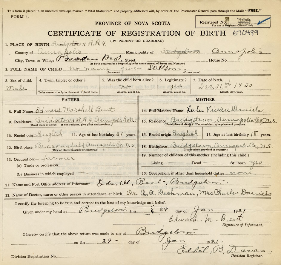 Nova Scotia Archives - Nova Scotia Births, Marriages, and Deaths