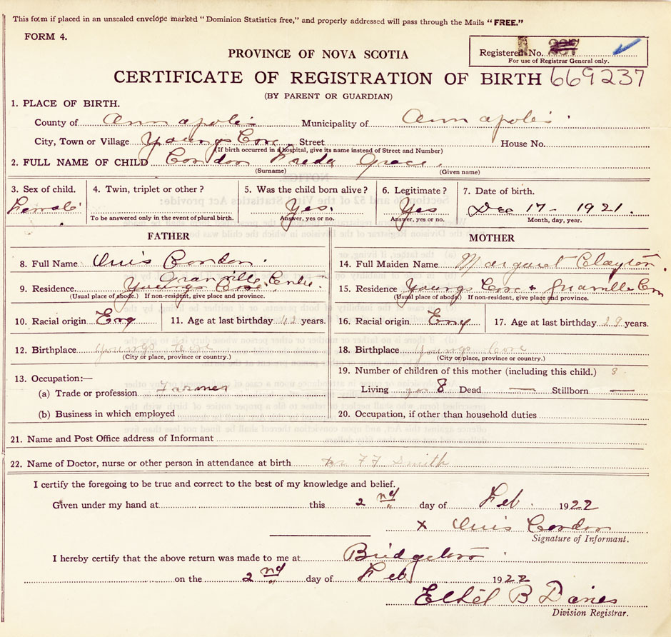 Nova Scotia Archives - Nova Scotia Births, Marriages, and Deaths
