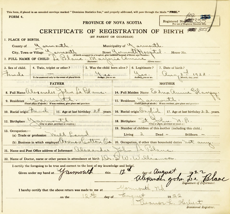 Nova Scotia Archives - Nova Scotia Births, Marriages, and Deaths