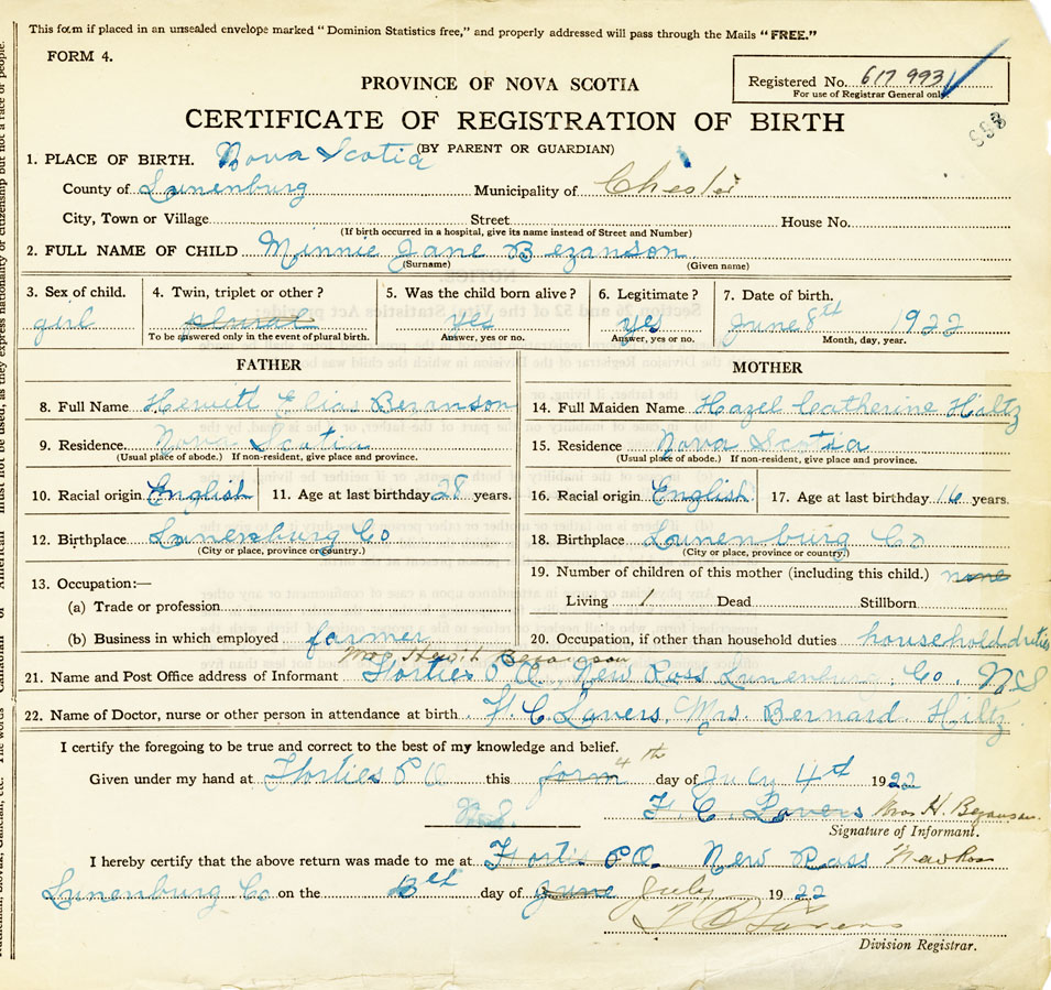 Nova Scotia Archives - Nova Scotia Births, Marriages, and Deaths