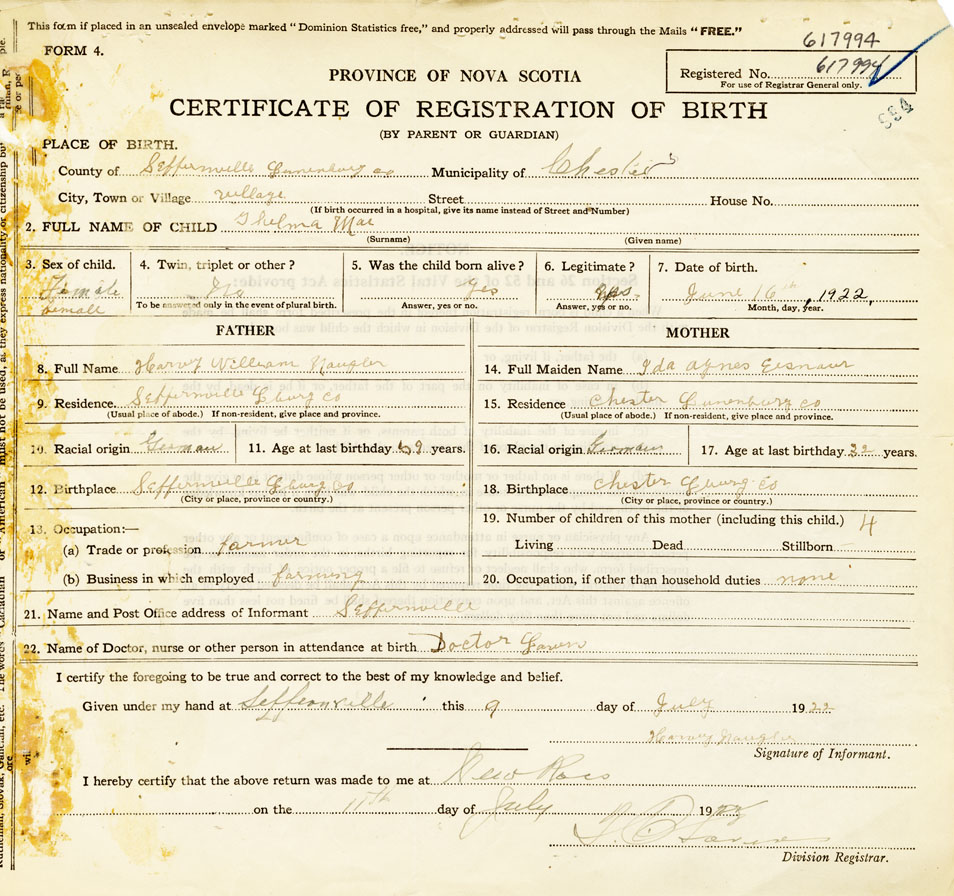 Nova Scotia Archives - Nova Scotia Births, Marriages, and Deaths