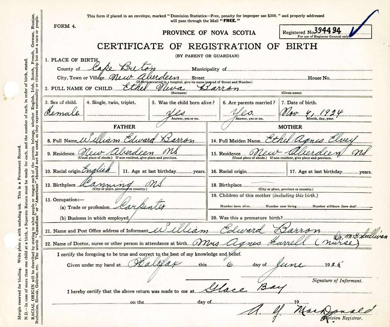 Nova Scotia Archives - Nova Scotia Births, Marriages, and Deaths