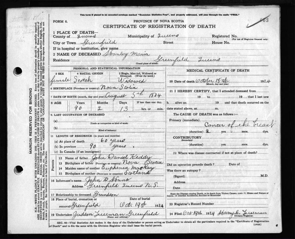 Nova Scotia Archives - Nova Scotia Births, Marriages, and Deaths