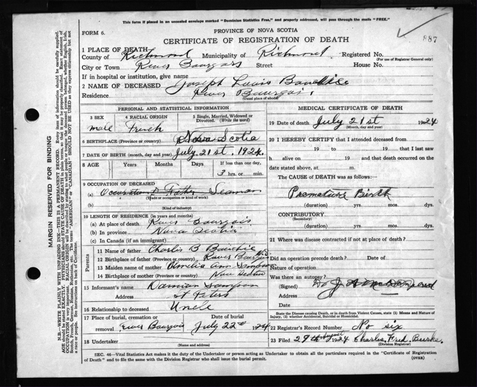 Nova Scotia Archives - Nova Scotia Births, Marriages, and Deaths
