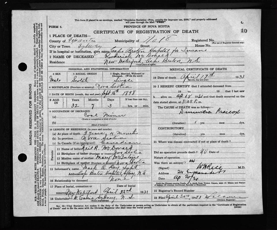 Nova Scotia Archives - Nova Scotia Births, Marriages, and Deaths