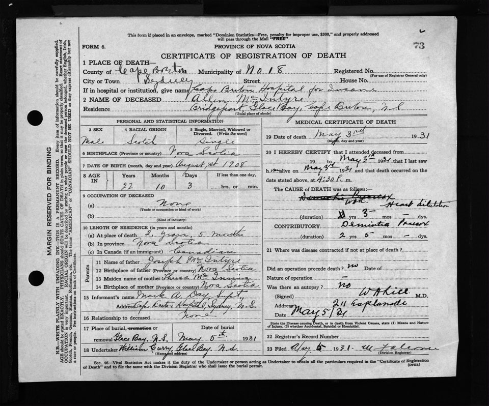 Nova Scotia Archives - Nova Scotia Births, Marriages, and Deaths