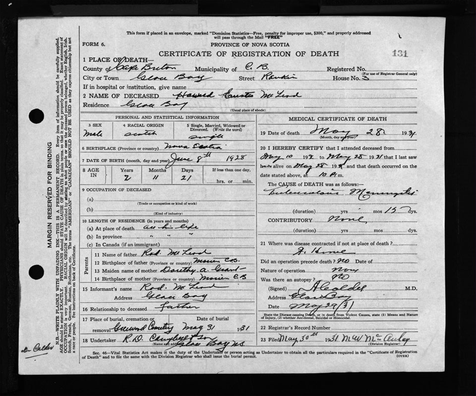 Nova Scotia Archives - Nova Scotia Births, Marriages, and Deaths
