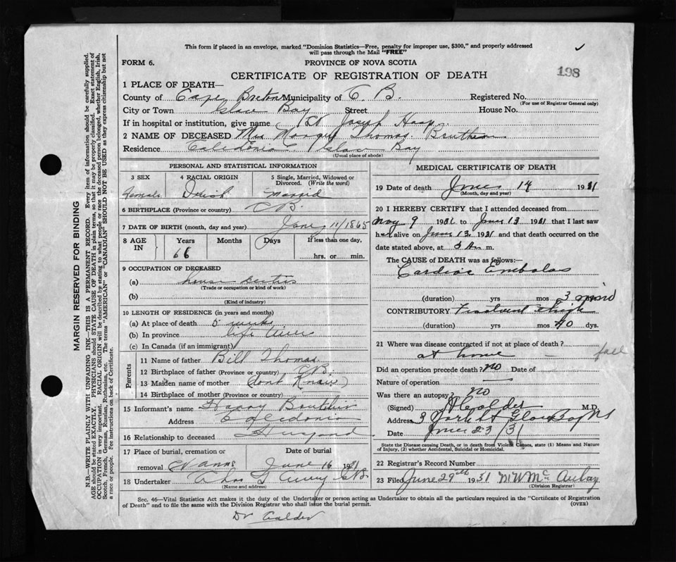 Nova Scotia Archives - Nova Scotia Births, Marriages, and Deaths