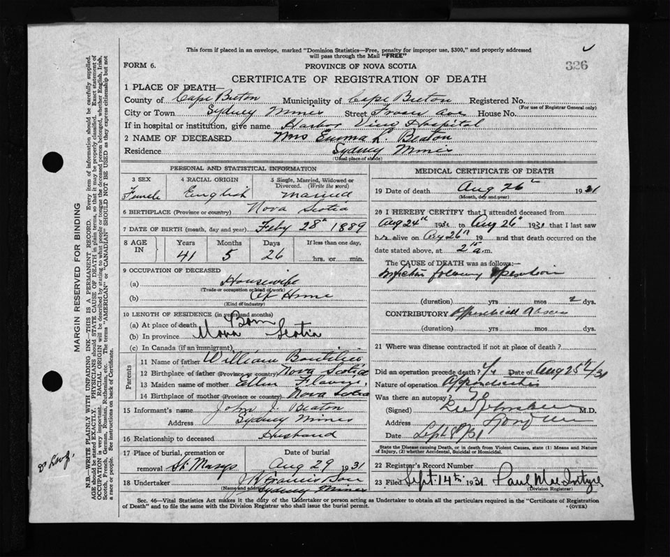 Nova Scotia Archives - Nova Scotia Births, Marriages, and Deaths