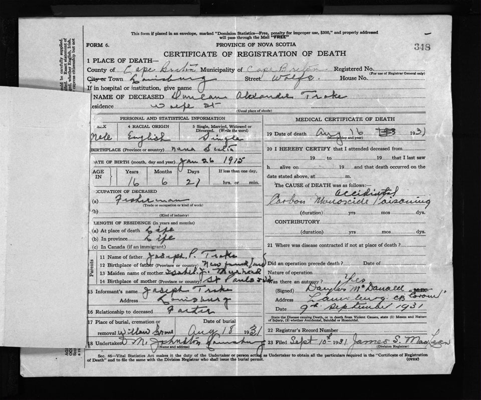 Nova Scotia Archives - Nova Scotia Births, Marriages, and Deaths