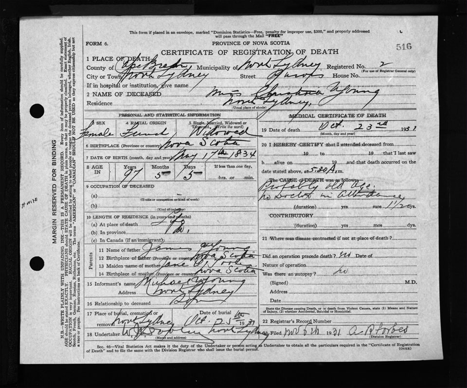 Nova Scotia Archives - Nova Scotia Births, Marriages, and Deaths