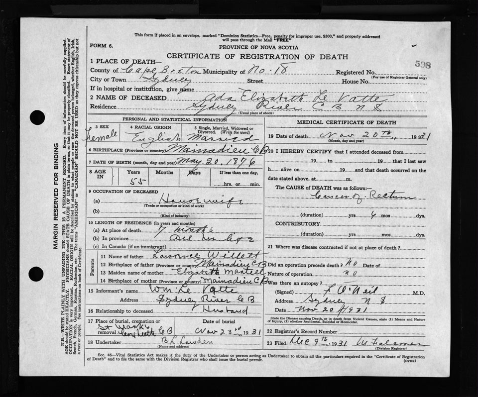 Nova Scotia Archives - Nova Scotia Births, Marriages, and Deaths