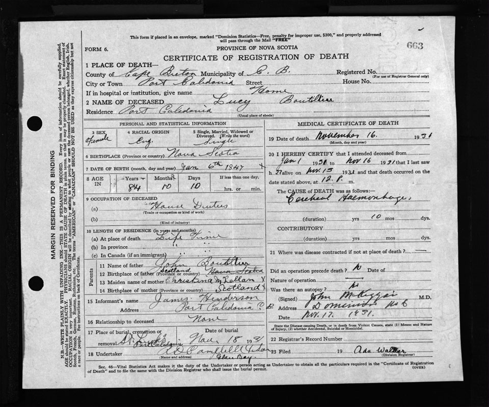 Nova Scotia Archives - Nova Scotia Births, Marriages, and Deaths