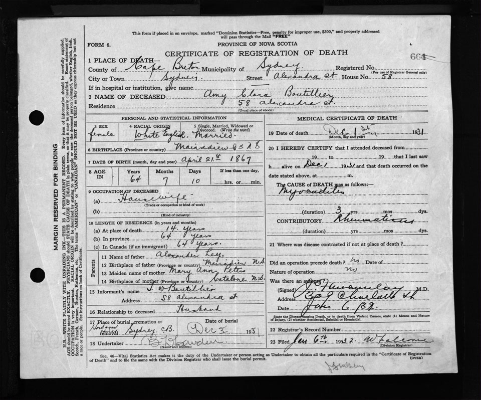 Nova Scotia Archives - Nova Scotia Births, Marriages, and Deaths