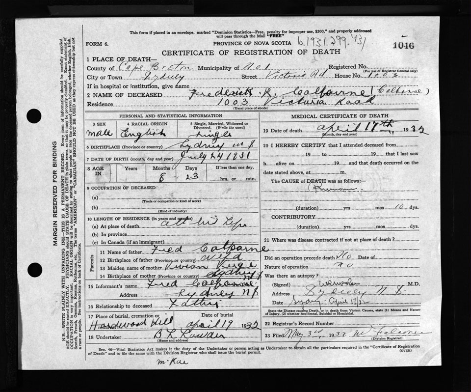 Nova Scotia Archives - Nova Scotia Births, Marriages, and Deaths