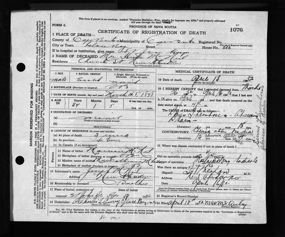 Nova Scotia Archives - Nova Scotia Births, Marriages, and Deaths
