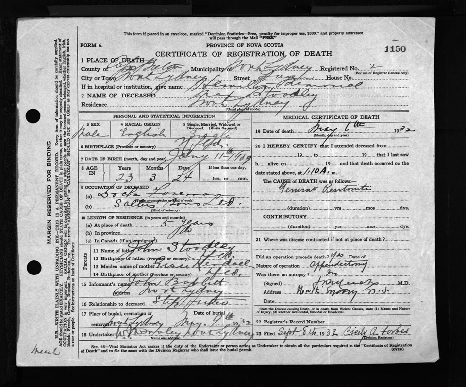 Nova Scotia Archives - Nova Scotia Births, Marriages, and Deaths