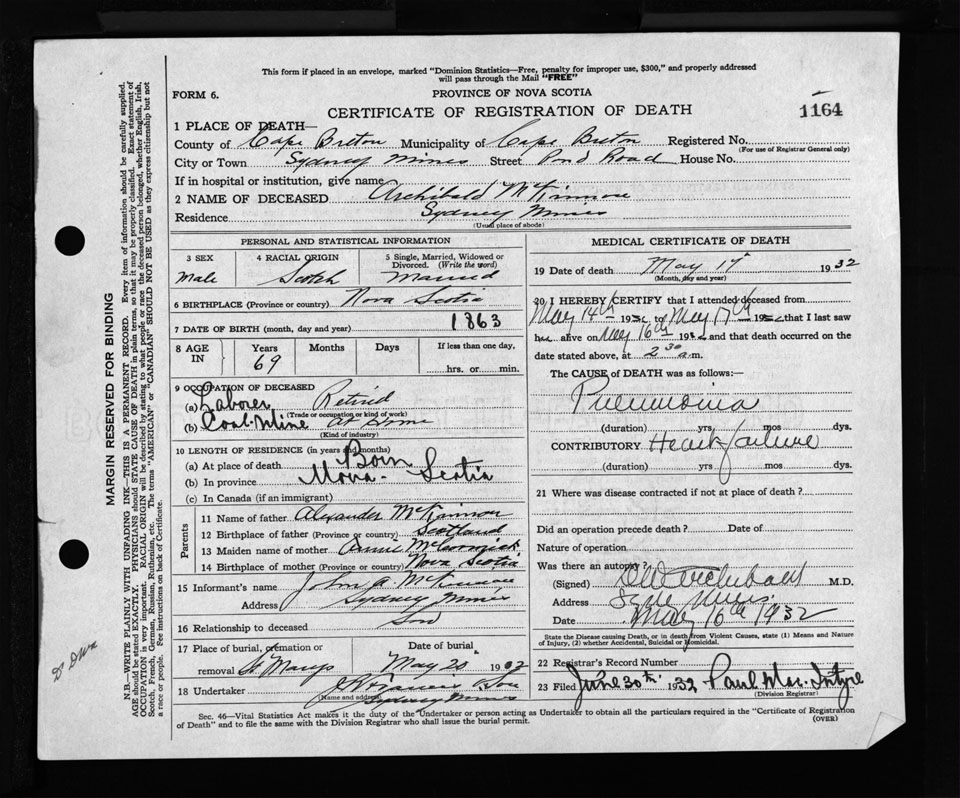 Nova Scotia Archives - Nova Scotia Births, Marriages, and Deaths