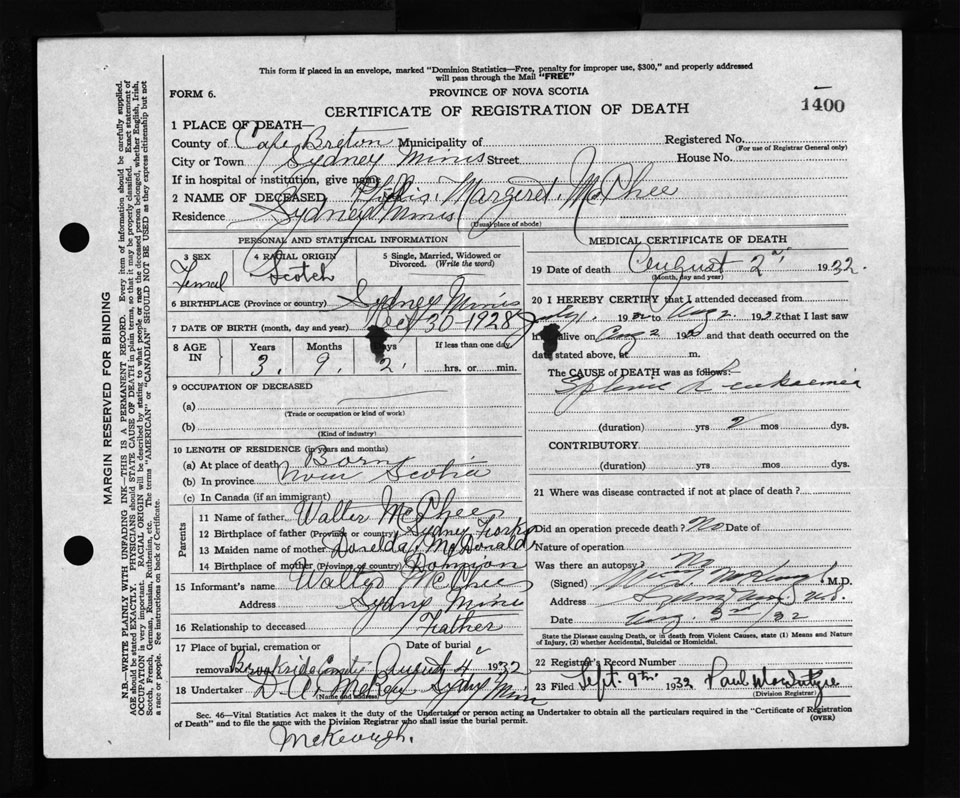 Nova Scotia Archives - Nova Scotia Births, Marriages, and Deaths