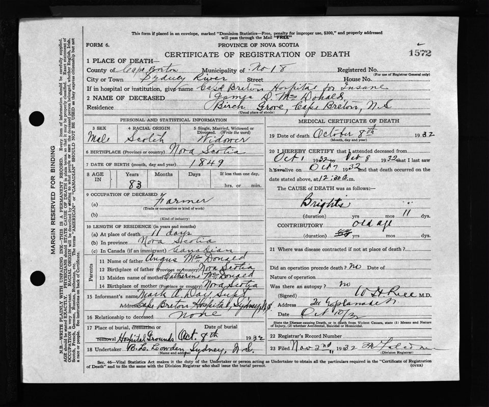 Nova Scotia Archives - Nova Scotia Births, Marriages, and Deaths
