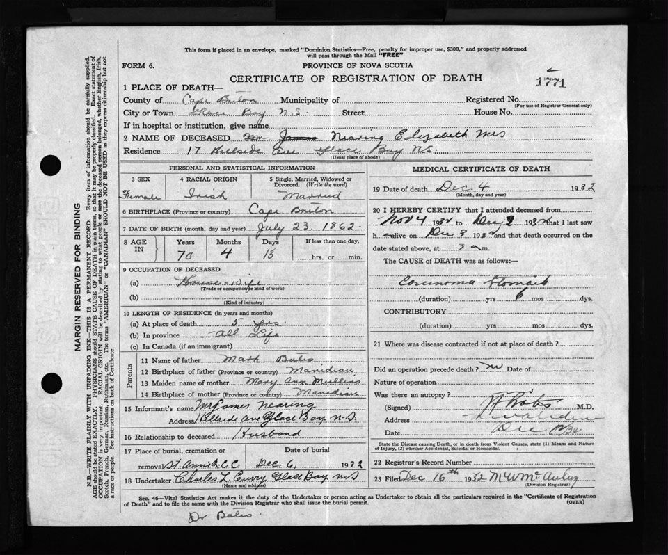 Nova Scotia Archives - Nova Scotia Births, Marriages, and Deaths