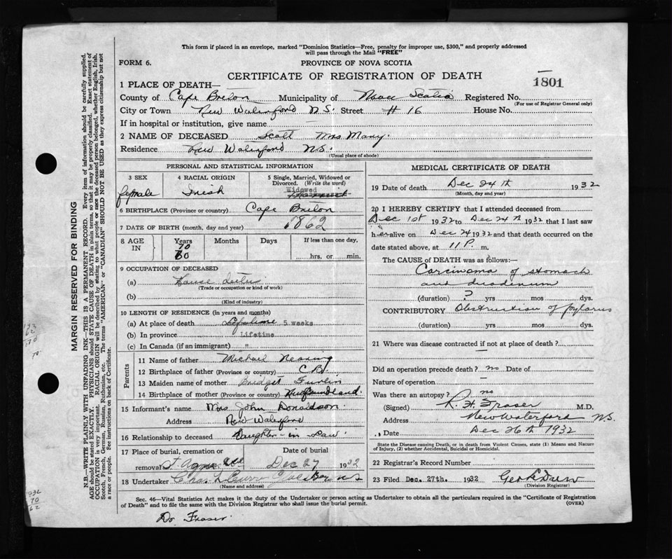 Nova Scotia Archives - Nova Scotia Births, Marriages, and Deaths