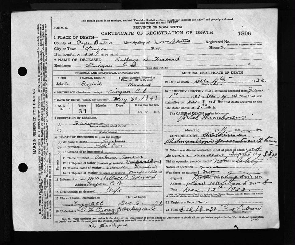Nova Scotia Archives - Nova Scotia Births, Marriages, and Deaths