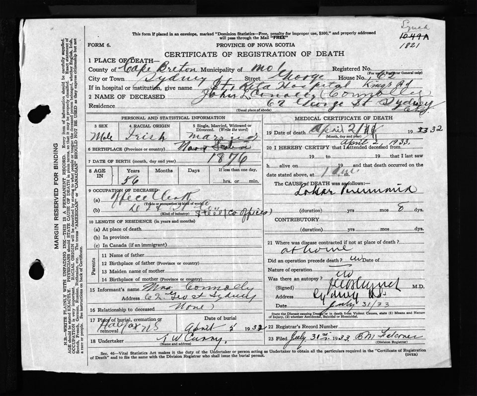 Nova Scotia Archives - Nova Scotia Births, Marriages, and Deaths