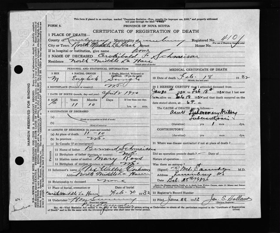 Nova Scotia Archives - Nova Scotia Births, Marriages, and Deaths