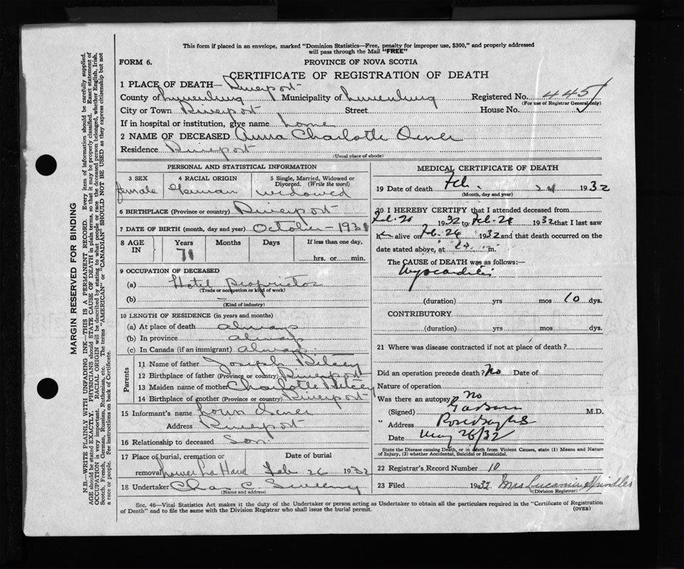 Nova Scotia Archives - Nova Scotia Births, Marriages, and Deaths