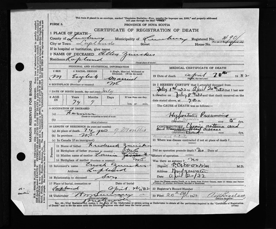 Nova Scotia Archives - Nova Scotia Births, Marriages, and Deaths