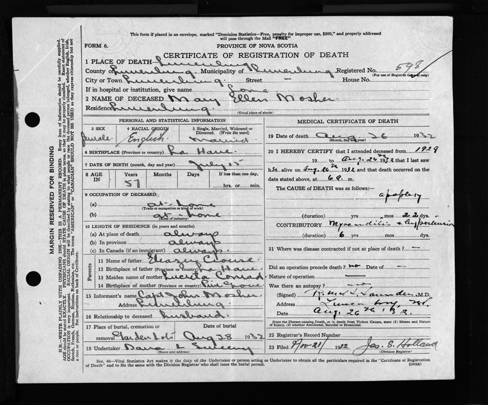 Nova Scotia Archives - Nova Scotia Births, Marriages, and Deaths