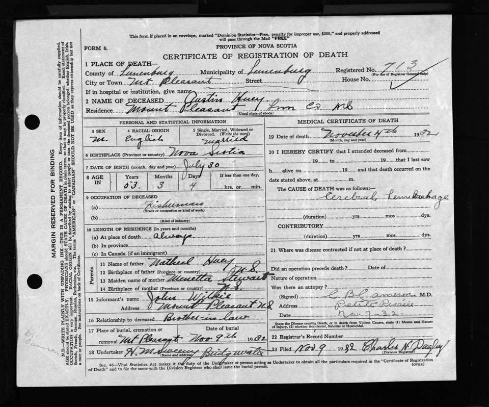 Nova Scotia Archives - Nova Scotia Births, Marriages, and Deaths