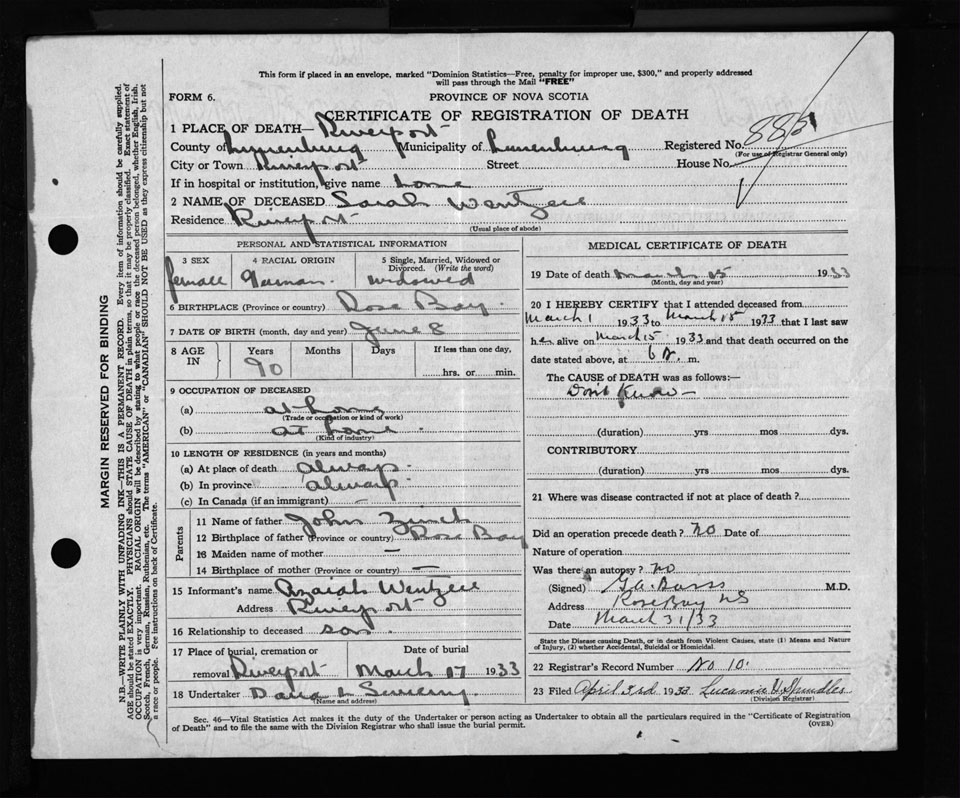 Nova Scotia Archives - Nova Scotia Births, Marriages, and Deaths