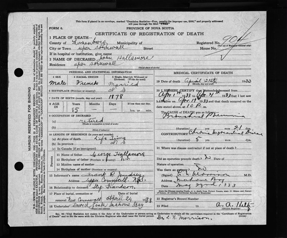 Nova Scotia Archives - Nova Scotia Births, Marriages, and Deaths