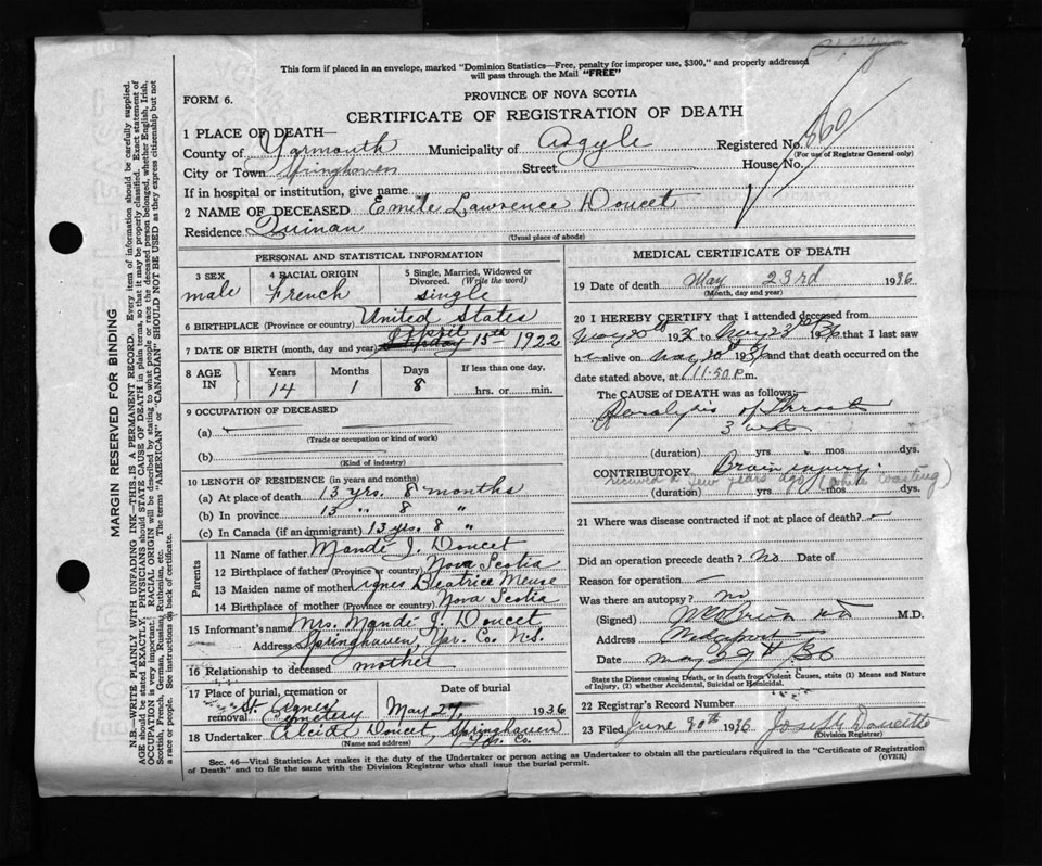 Nova Scotia Archives - Nova Scotia Births, Marriages, and Deaths