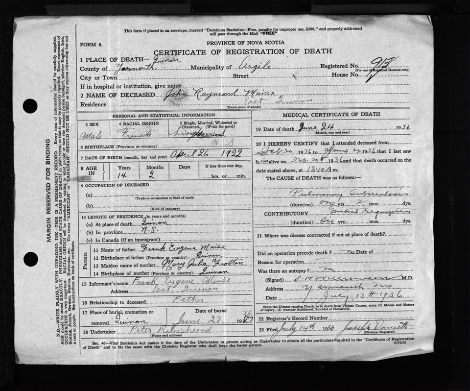 Nova Scotia Archives - Nova Scotia Births, Marriages, and Deaths