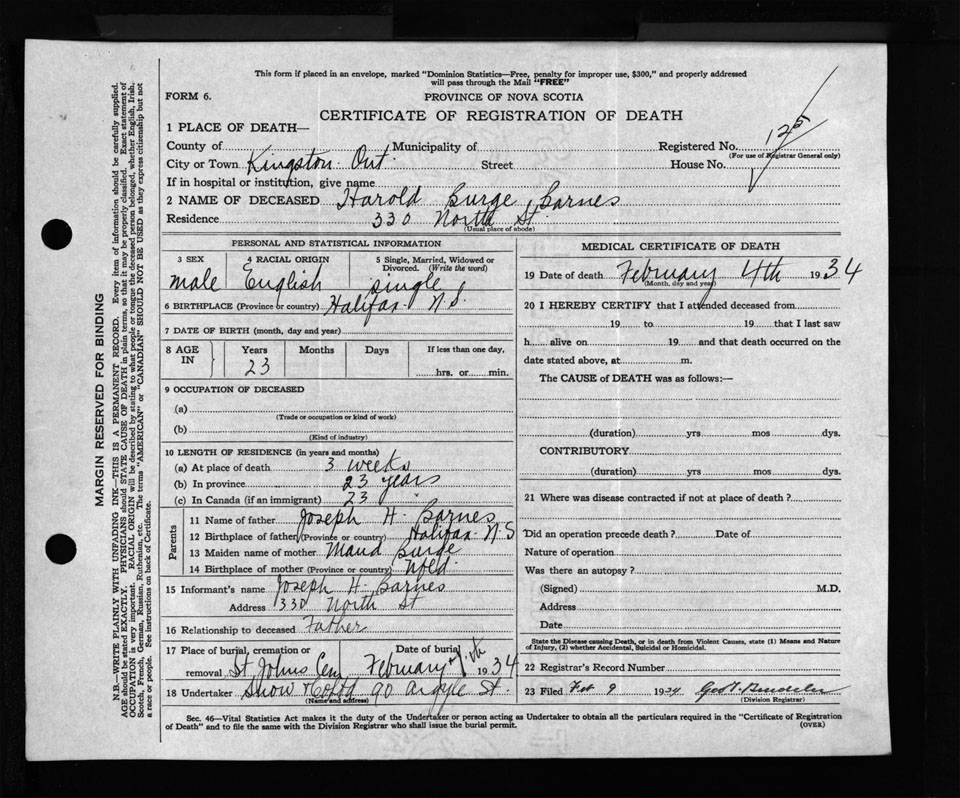 Nova Scotia Archives - Nova Scotia Births, Marriages, and Deaths