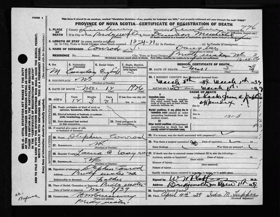 Nova Scotia Archives - Nova Scotia Births, Marriages, and Deaths