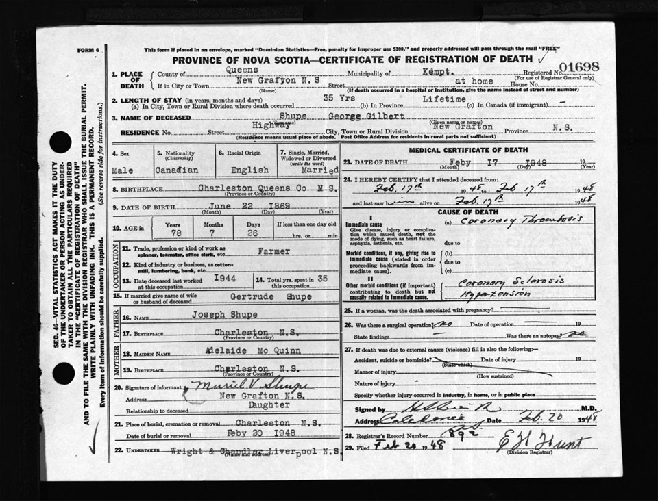 Nova Scotia Archives - Nova Scotia Births, Marriages, and Deaths