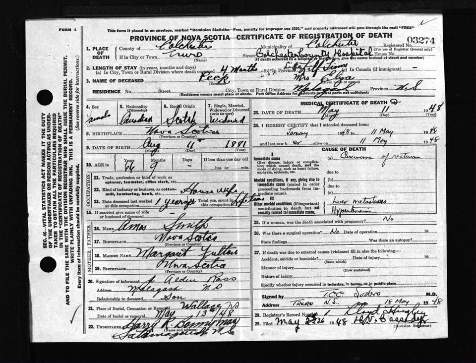 Nova Scotia Archives - Nova Scotia Births, Marriages, and Deaths