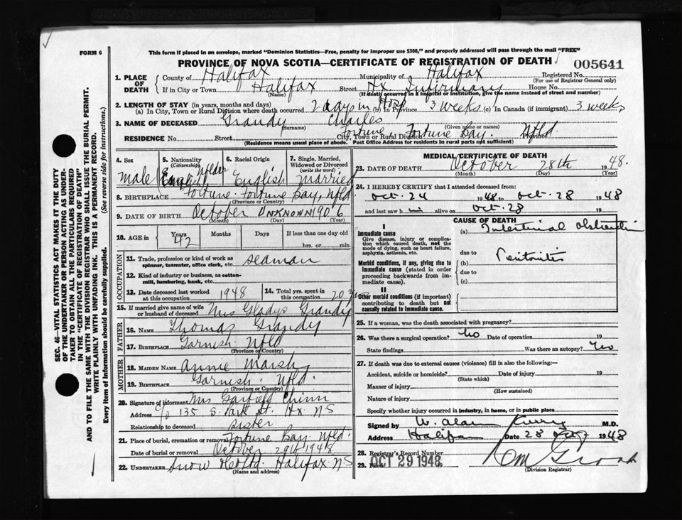 Nova Scotia Archives - Nova Scotia Births, Marriages, and Deaths