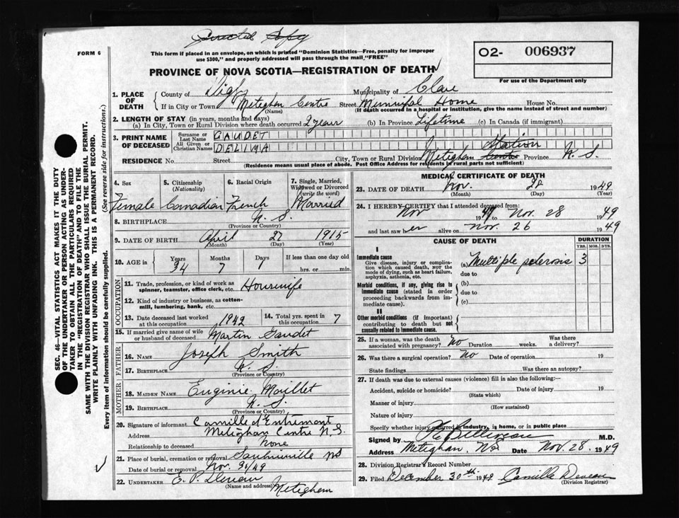 Nova Scotia Archives - Nova Scotia Births, Marriages, and Deaths