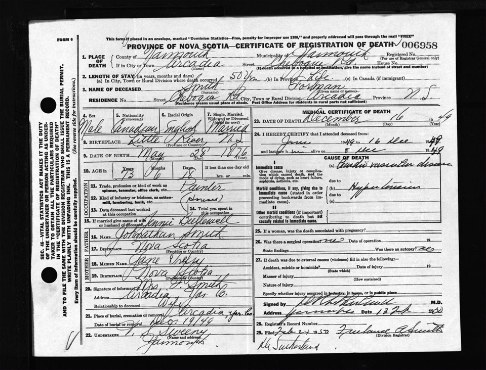 Nova Scotia Archives - Nova Scotia Births, Marriages, and Deaths
